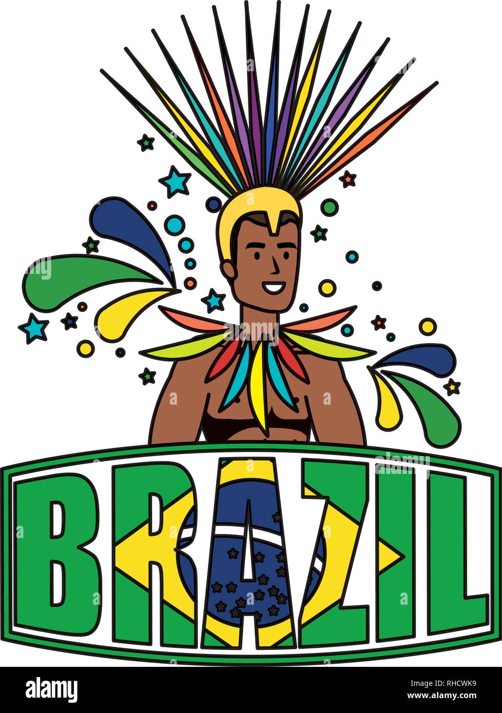 Brazil carnival dancer male Stock Vector Images - Alamy