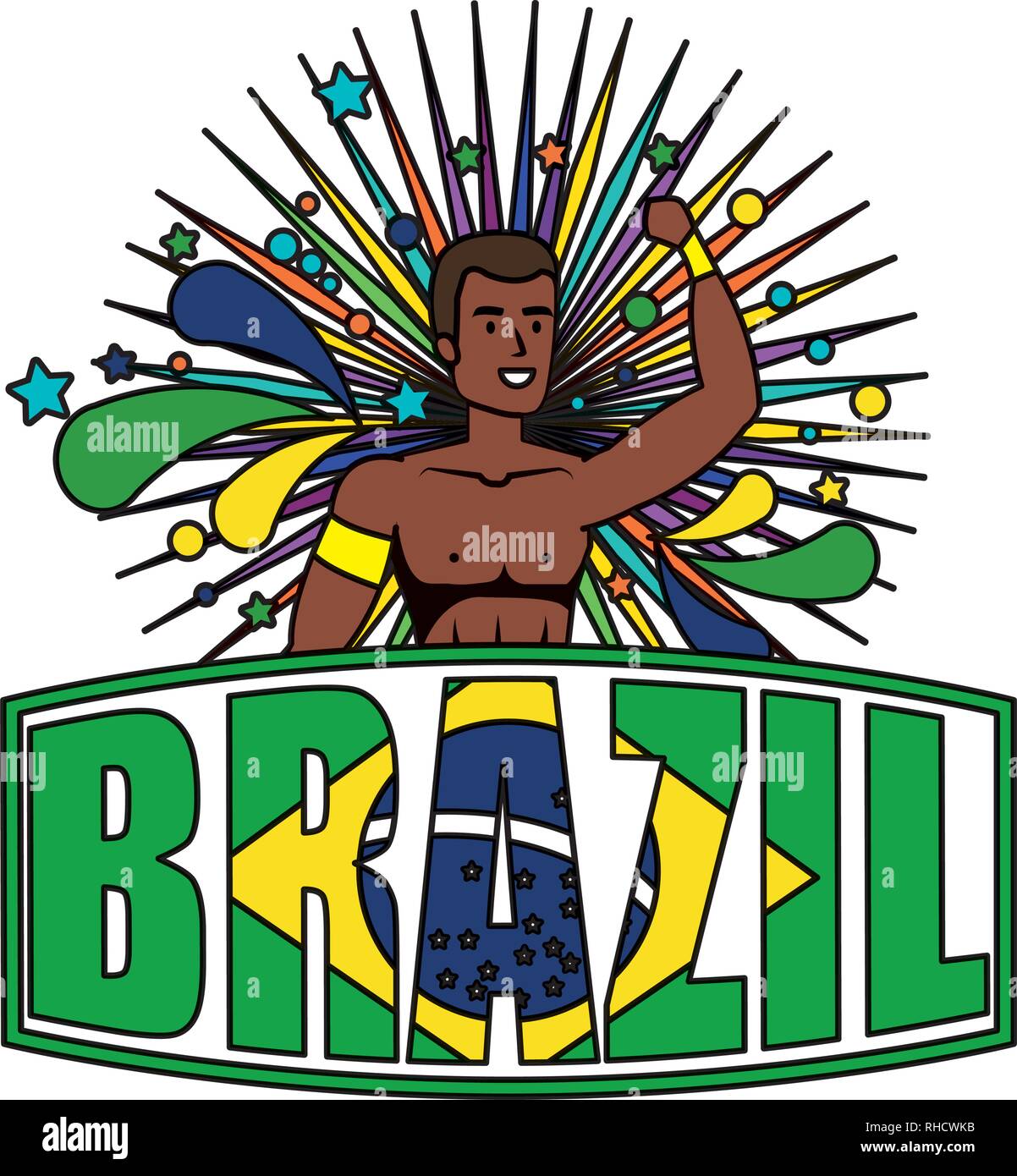 brazilian male dancer with brazil label Stock Vector Image & Art - Alamy