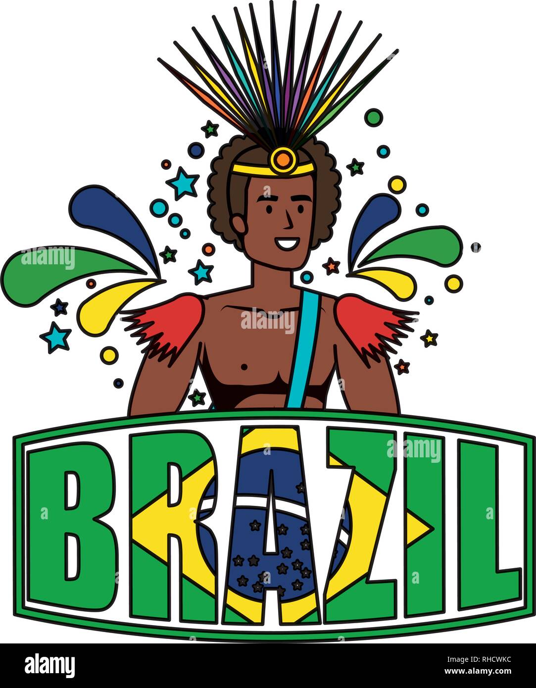 Brazil carnival dancer male Stock Vector Images - Alamy