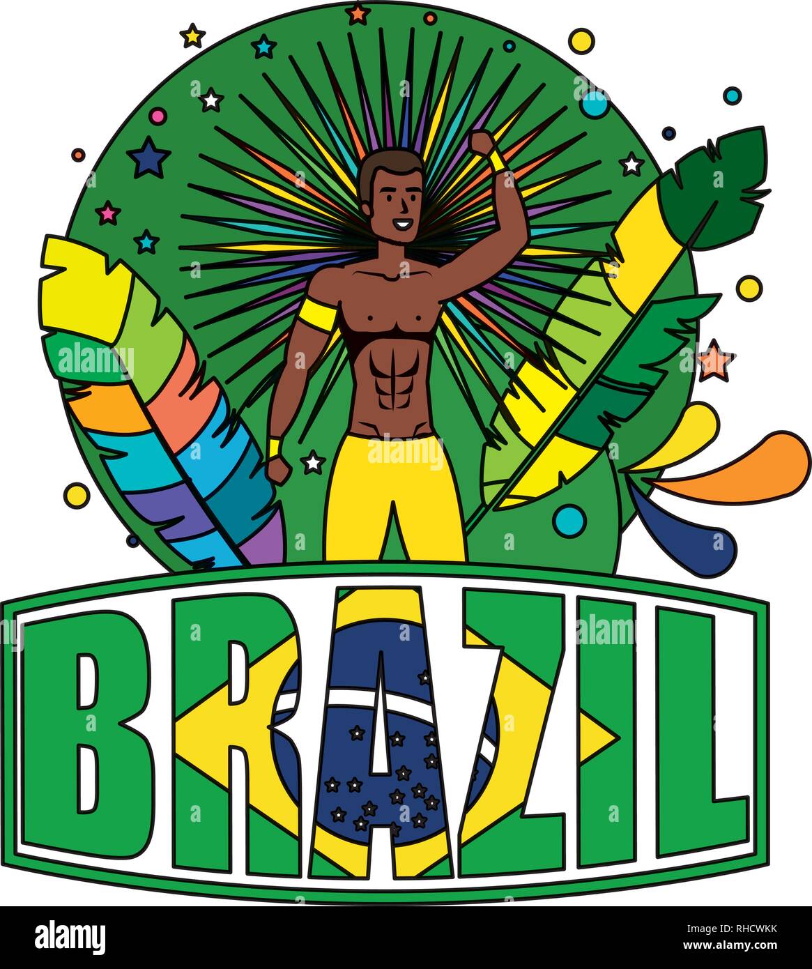 brazilian male dancer with brazil label Stock Vector Image & Art - Alamy