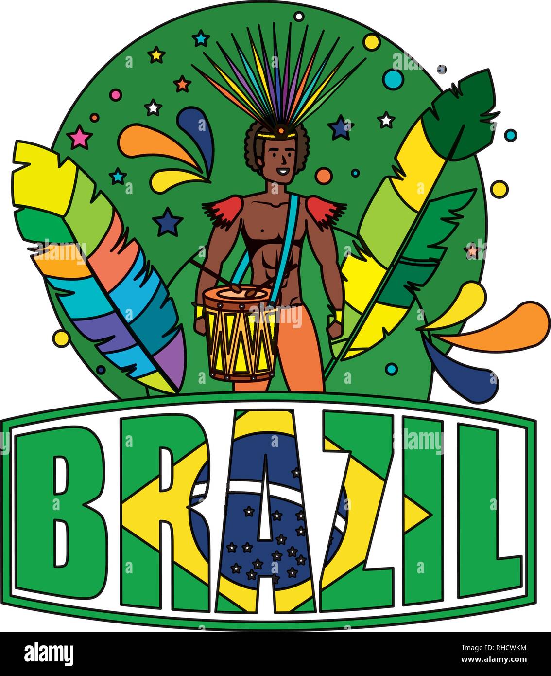 brazilian male dancer with brazil label Stock Vector Image & Art - Alamy
