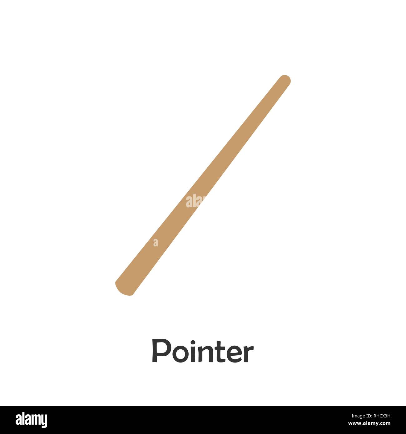 Pointer in cartoon style, school card for kid, preschool activity for ...