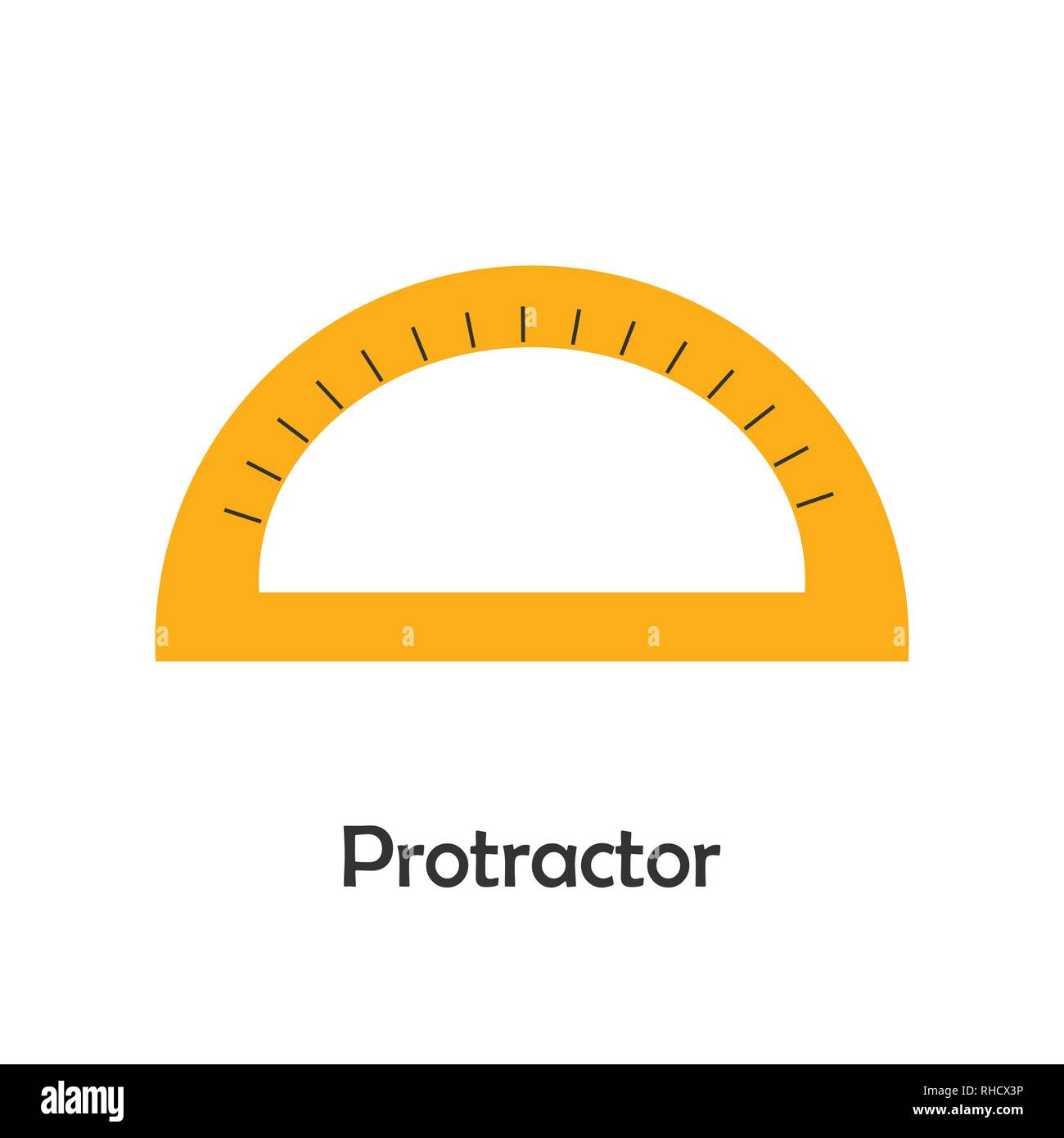 Protractor in cartoon style, school card for kid, preschool activity ...