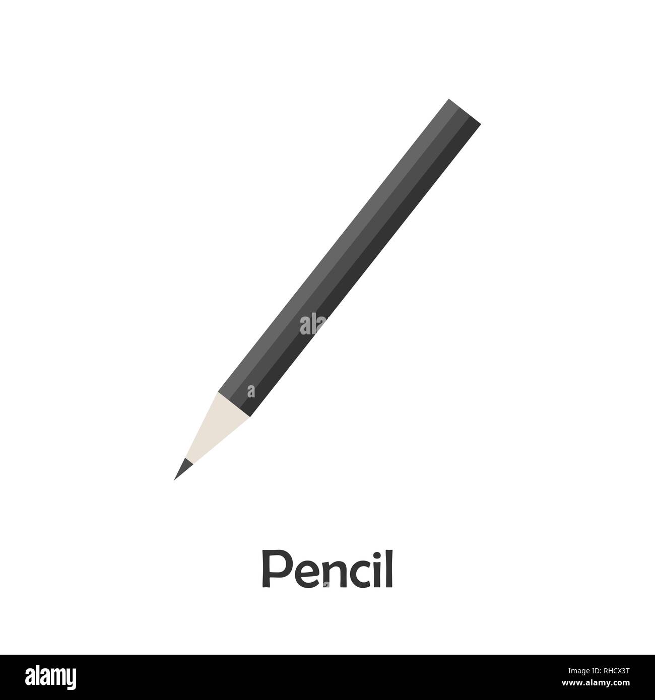 Pencil in cartoon style, school card for kid, preschool activity for ...