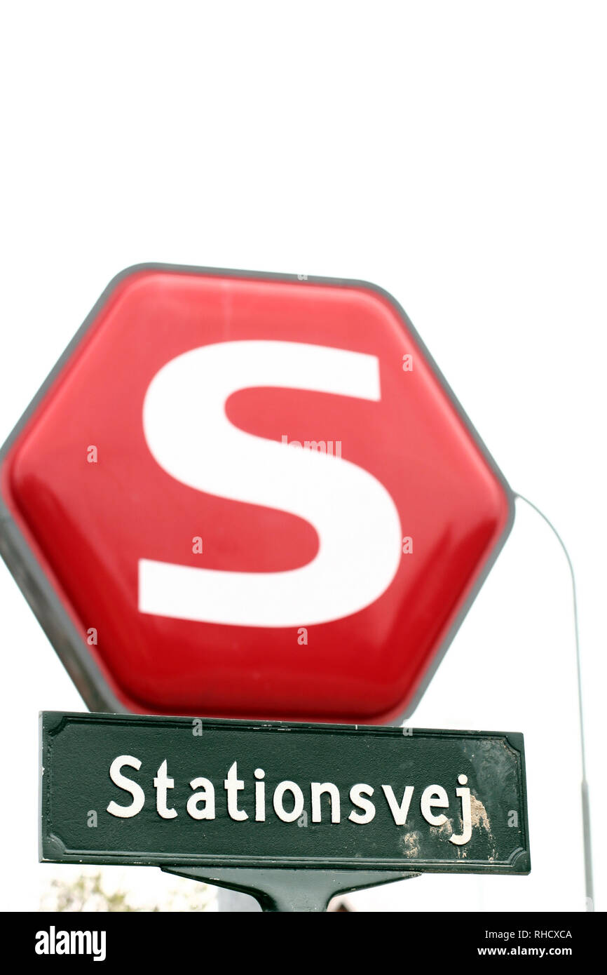 S train sign in Denmark (S Tog Stock Photo - Alamy
