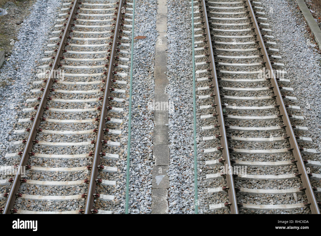 Railway tracks in denmark Stock Photo - Alamy