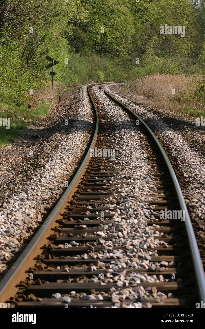Railway tracks in denmark Stock Photo - Alamy