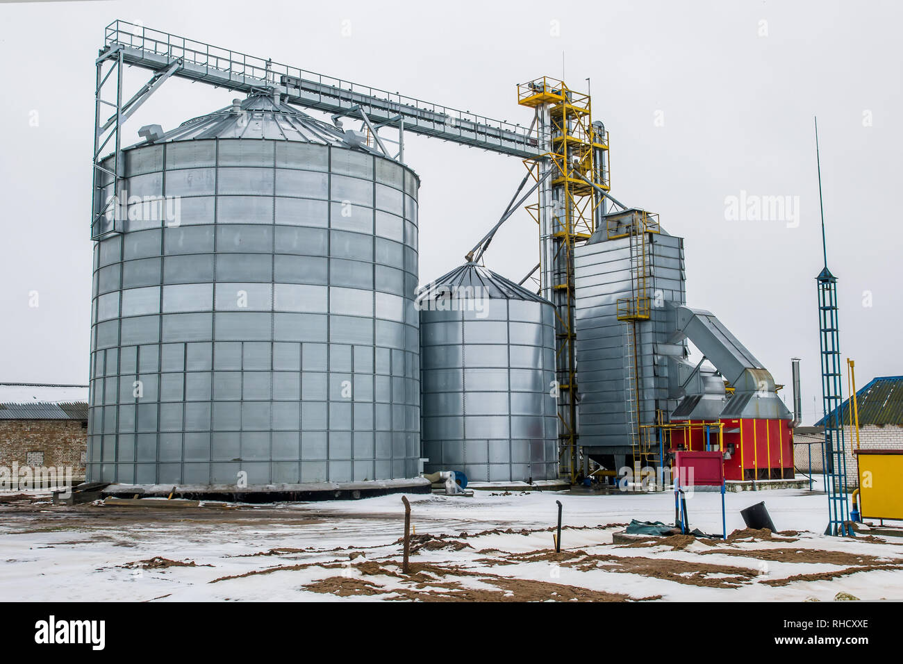 Building grain dryer. agriculture architecture Stock Photo - Alamy