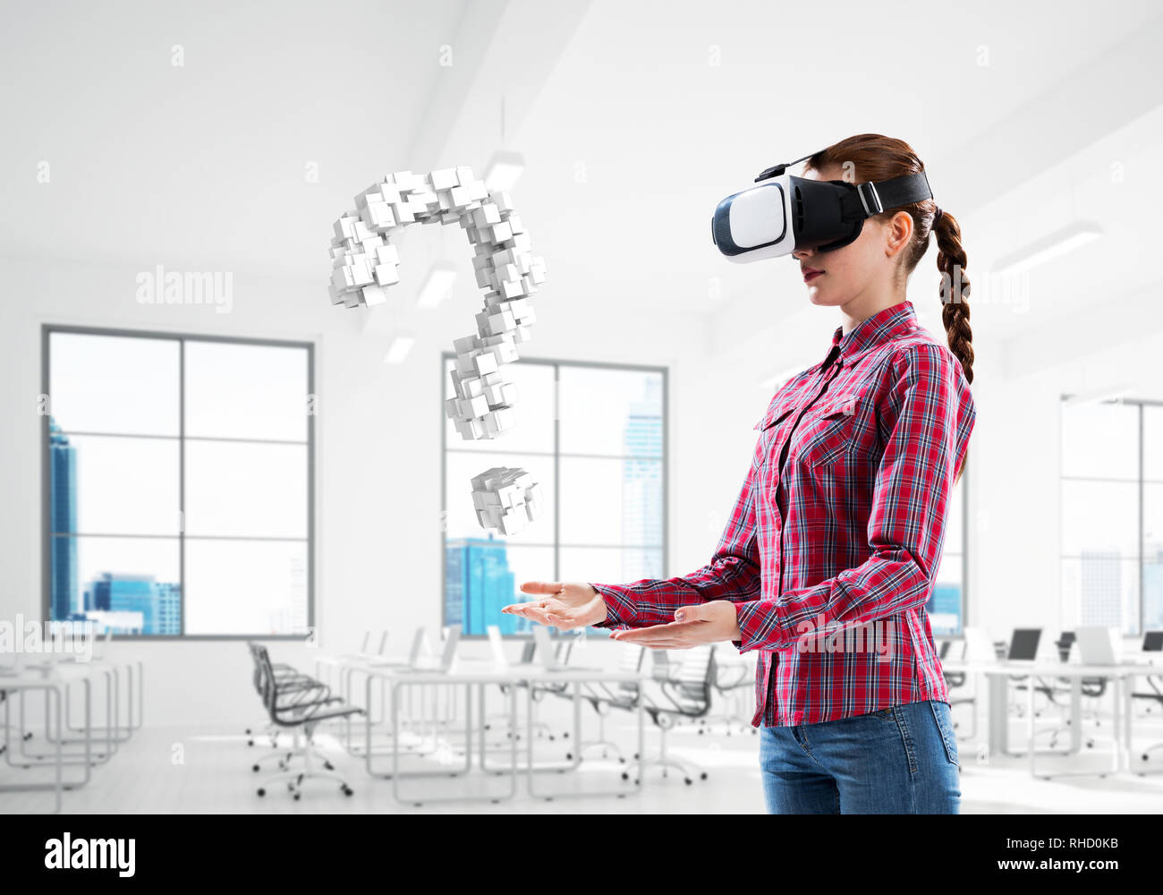 3d girl question mark hi-res stock photography and images - Alamy