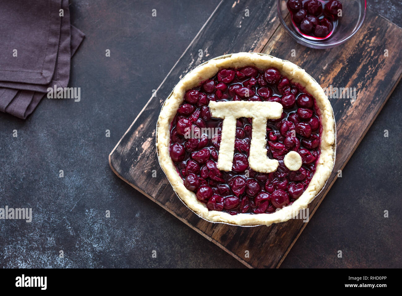 Pi Day Cherry Pie - making homemade traditional Cherry Pie with Pi sign ...