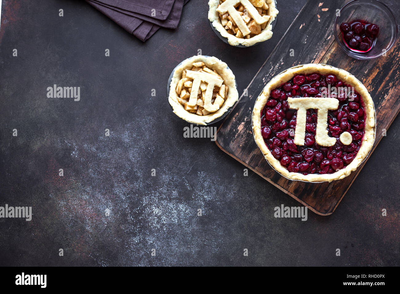 Pi Day Cherry and Apple Pies - making homemade traditional various Pies ...