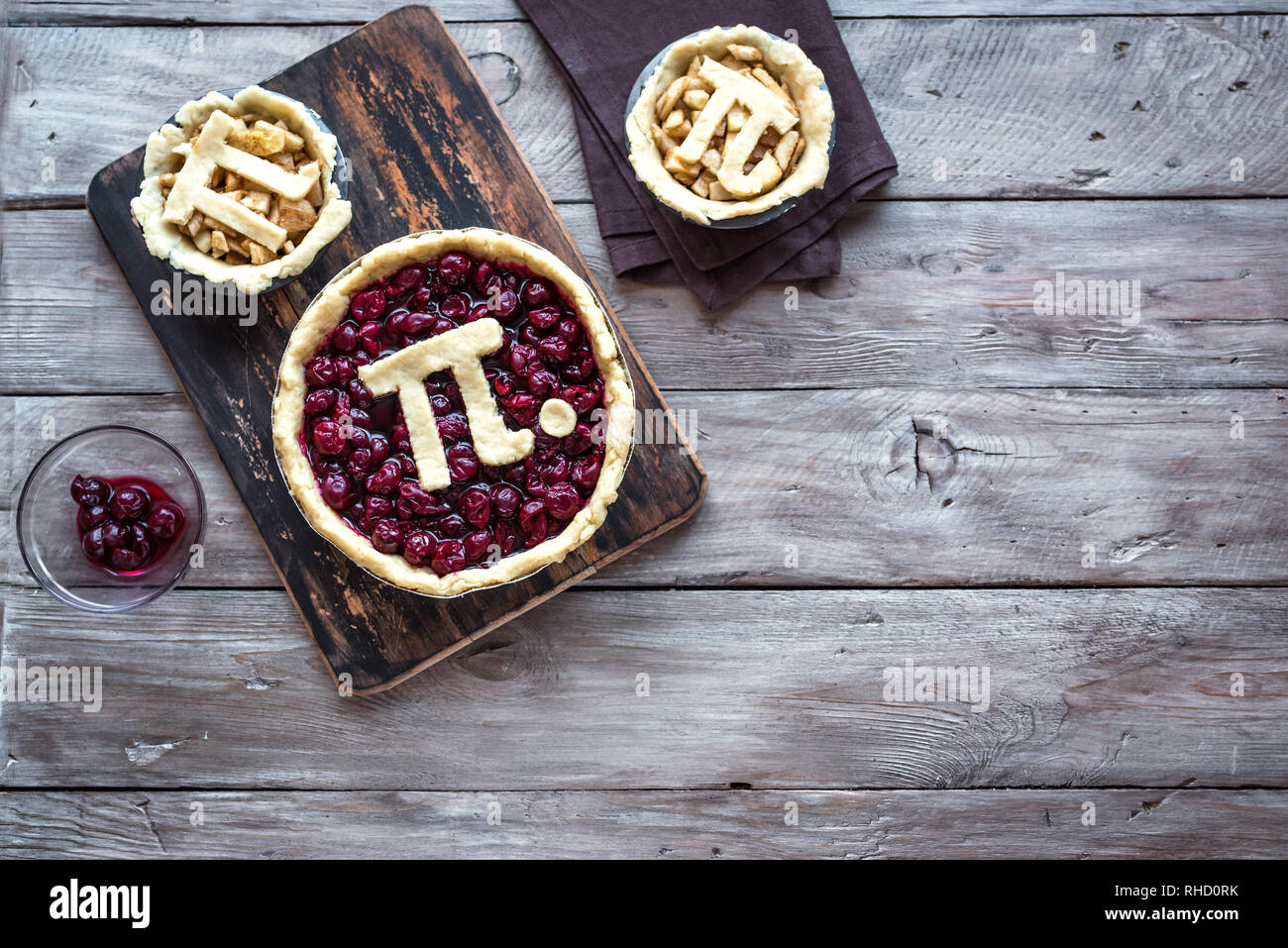 Pi Day Cherry and Apple Pies - making homemade traditional various Pies ...