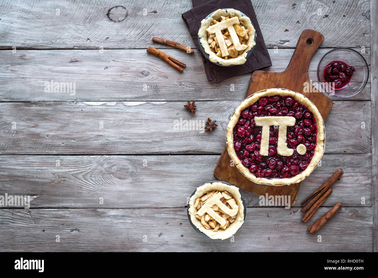 Pi Day Cherry and Apple Pies - making homemade traditional various Pies ...