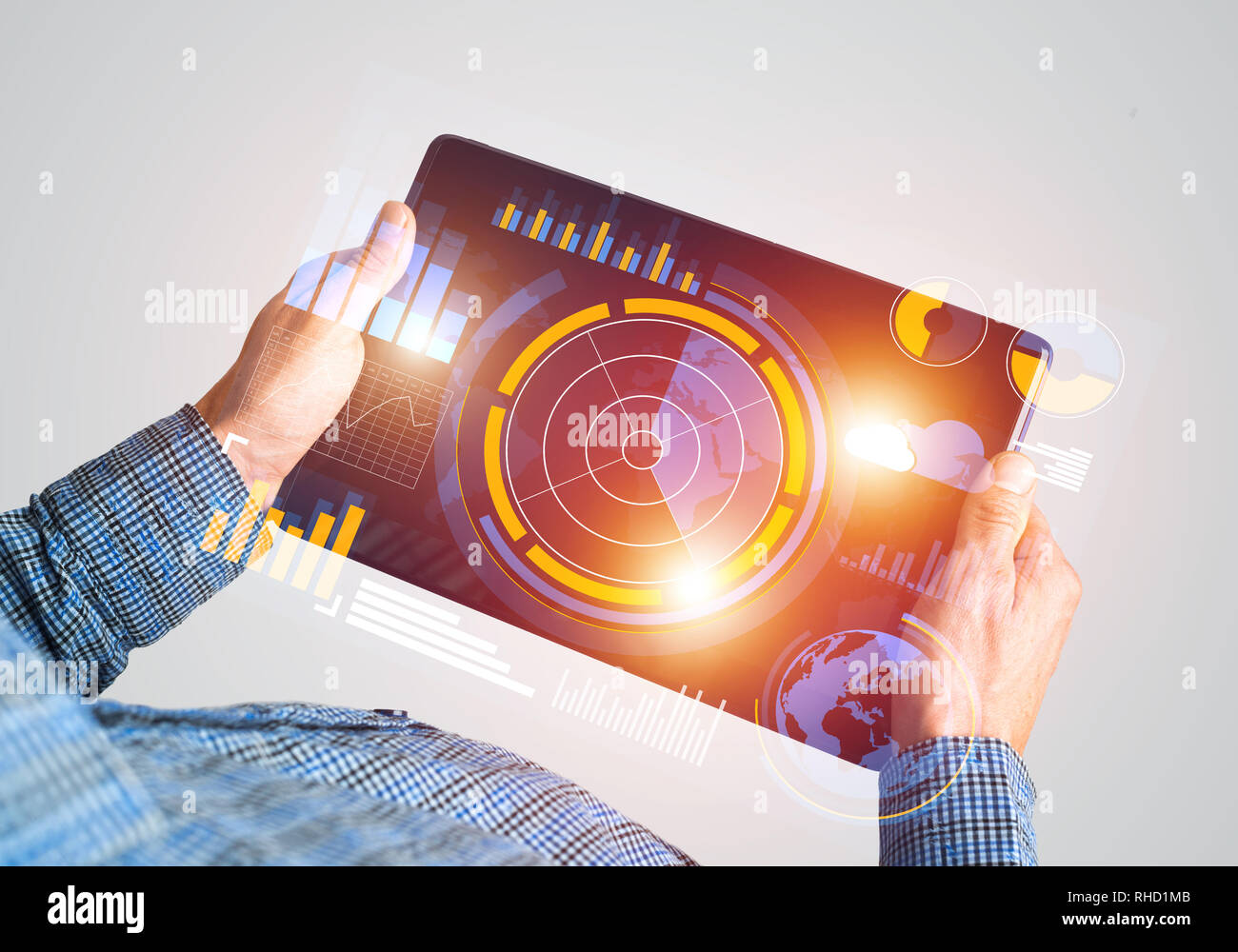 Concept of global connection and interaction interface on notebook ...