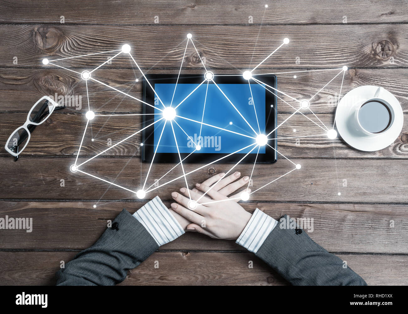 Concept of social communication and networking with social connection ...