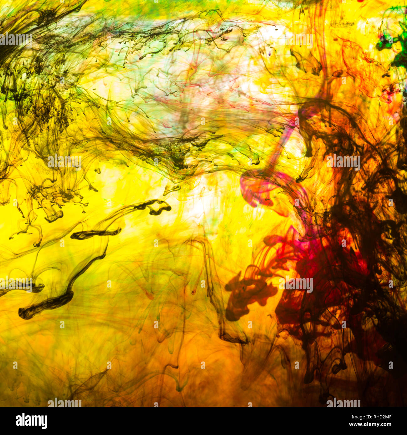 Acrylic colors and ink in water. Abstract background Stock Photo - Alamy