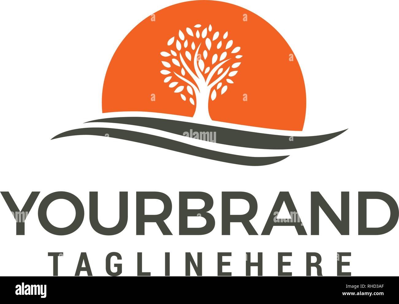 Sun Tree Logo Tree Life With Moon Or Sun Logo Design Vector 5100000