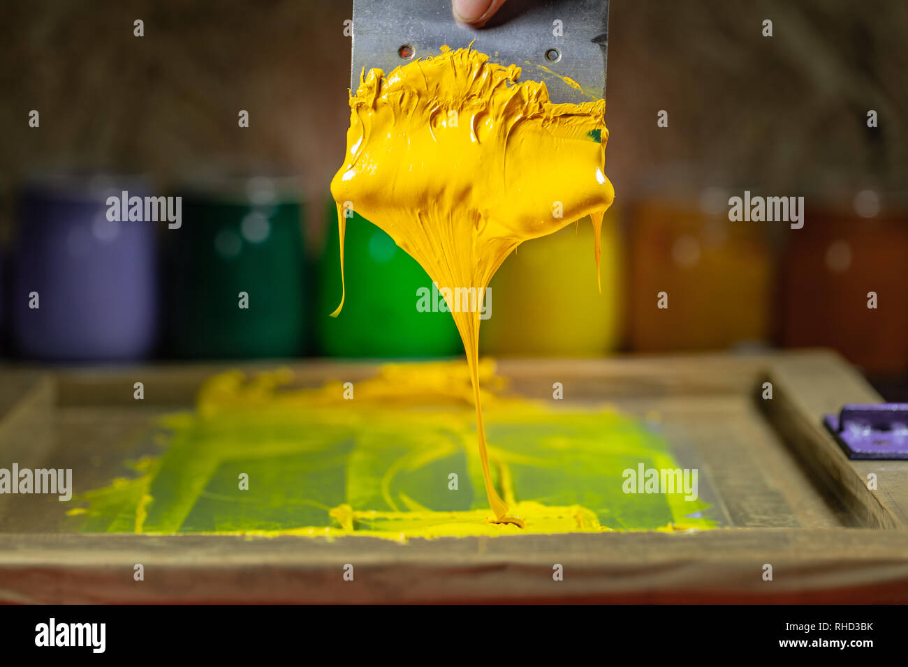 Green paint dripping from paint brush hi-res stock photography and ...