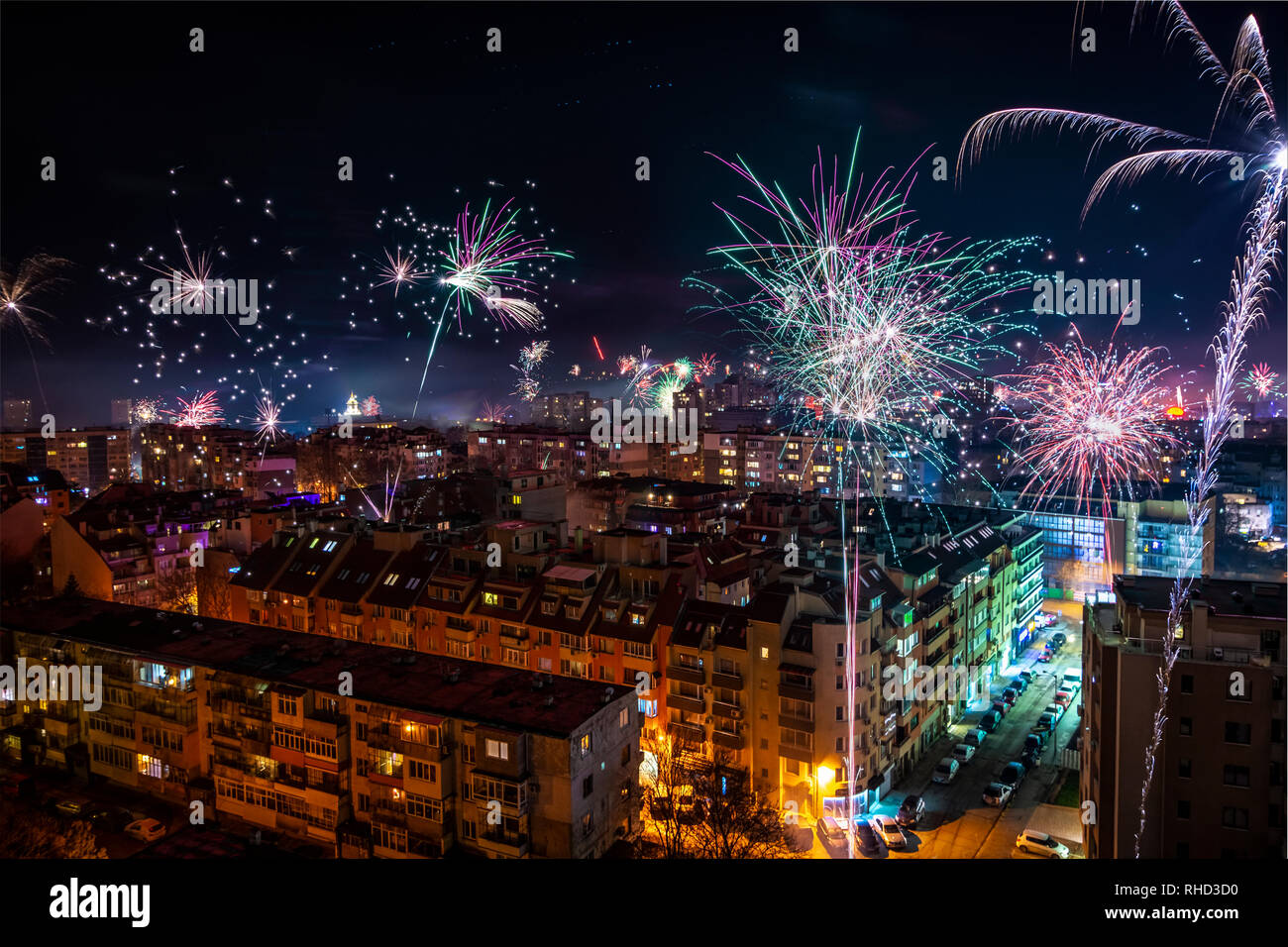 Varna fireworks for the new years event Stock Photo - Alamy