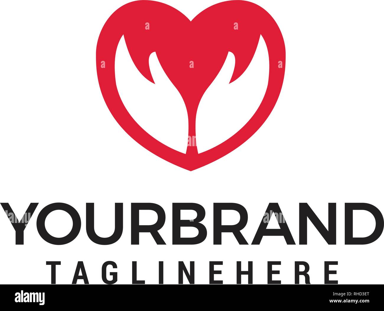 love hand logo Logo Template vector icon design Stock Vector Image ...