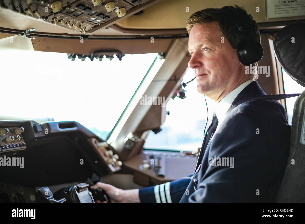 Johannesburg, South Africa - May 08 2012: Over the Shoulder of a Pilot ...