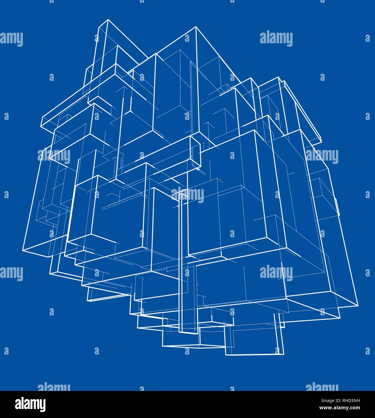 Wireframe Boxes. Sketch style Stock Vector Image & Art - Alamy