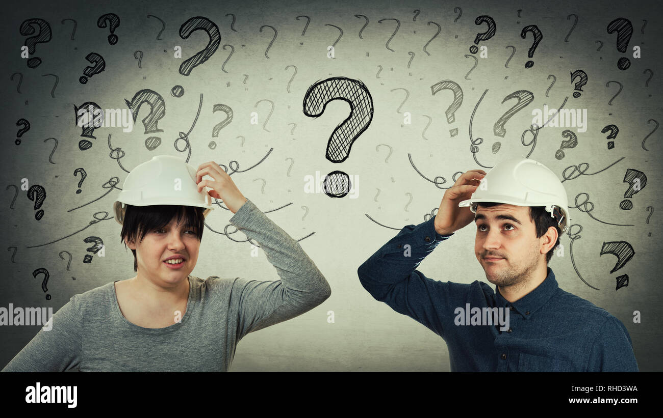 Helmet woman question mark hi-res stock photography and images - Alamy