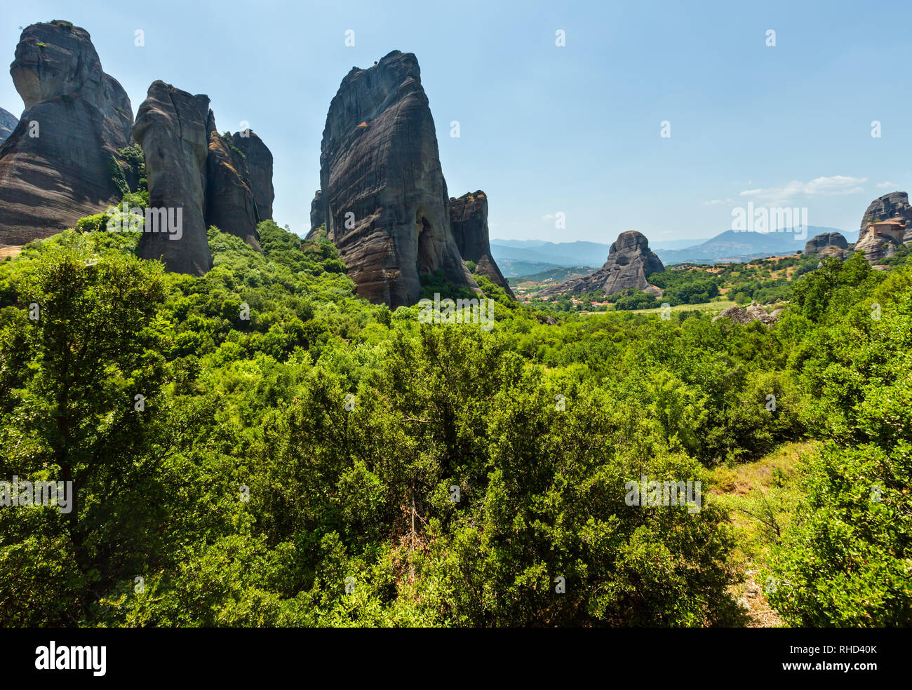 Summer Meteora - important rocky Christianity religious monasteries ...