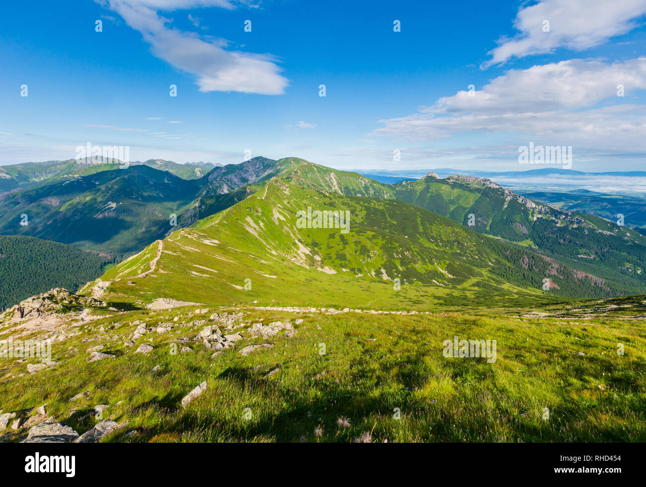 Tatra Mountain, Poland, view to Giewont mount from Kasprowy Wierch ...