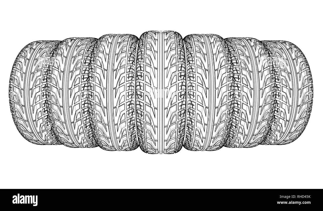 Car tires concept. Vector rendering of 3d Stock Vector Image & Art - Alamy