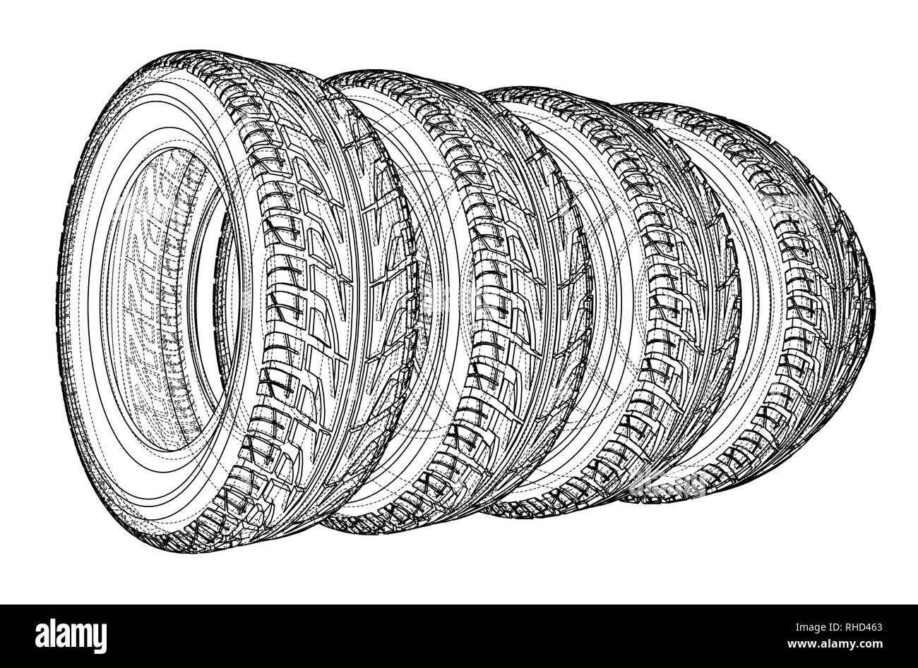 Car tires concept. Vector rendering of 3d Stock Vector Image & Art - Alamy
