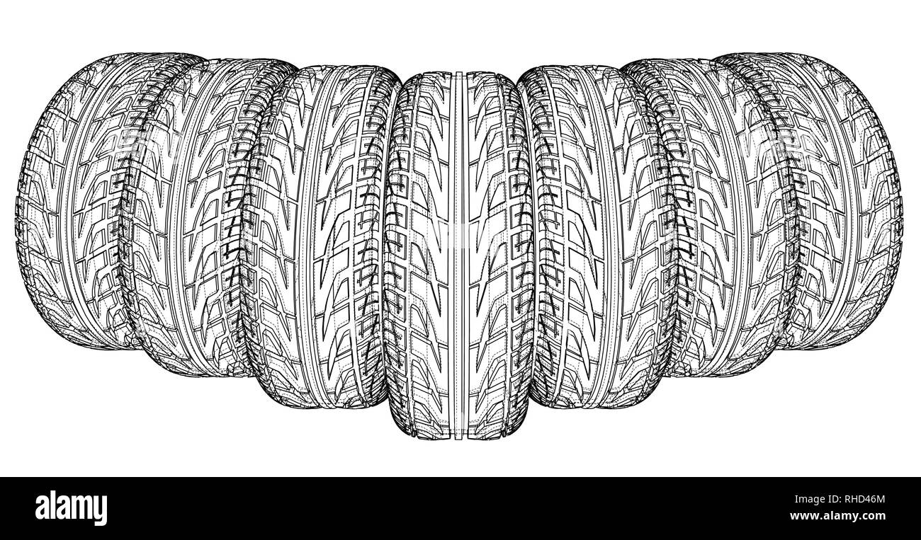 Car tires concept. Vector rendering of 3d Stock Vector Image & Art - Alamy