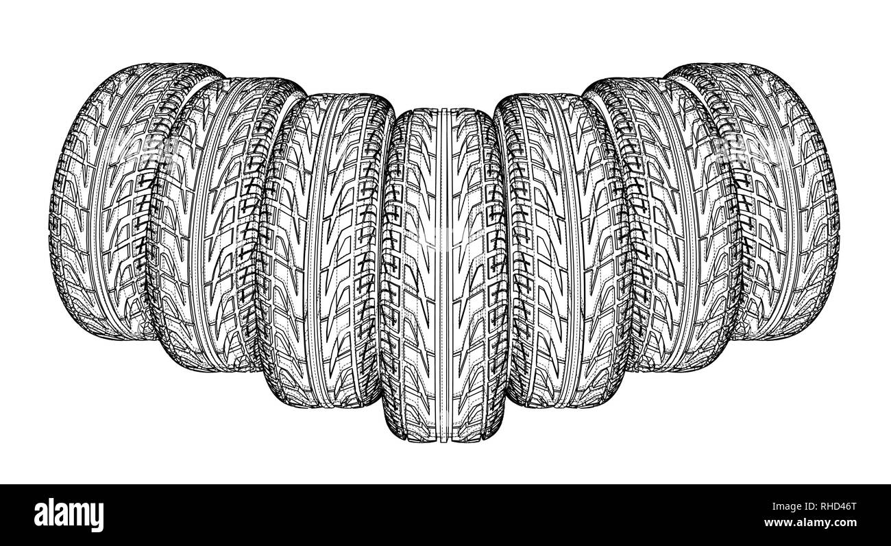 Car tires concept. Vector rendering of 3d Stock Vector Image & Art - Alamy