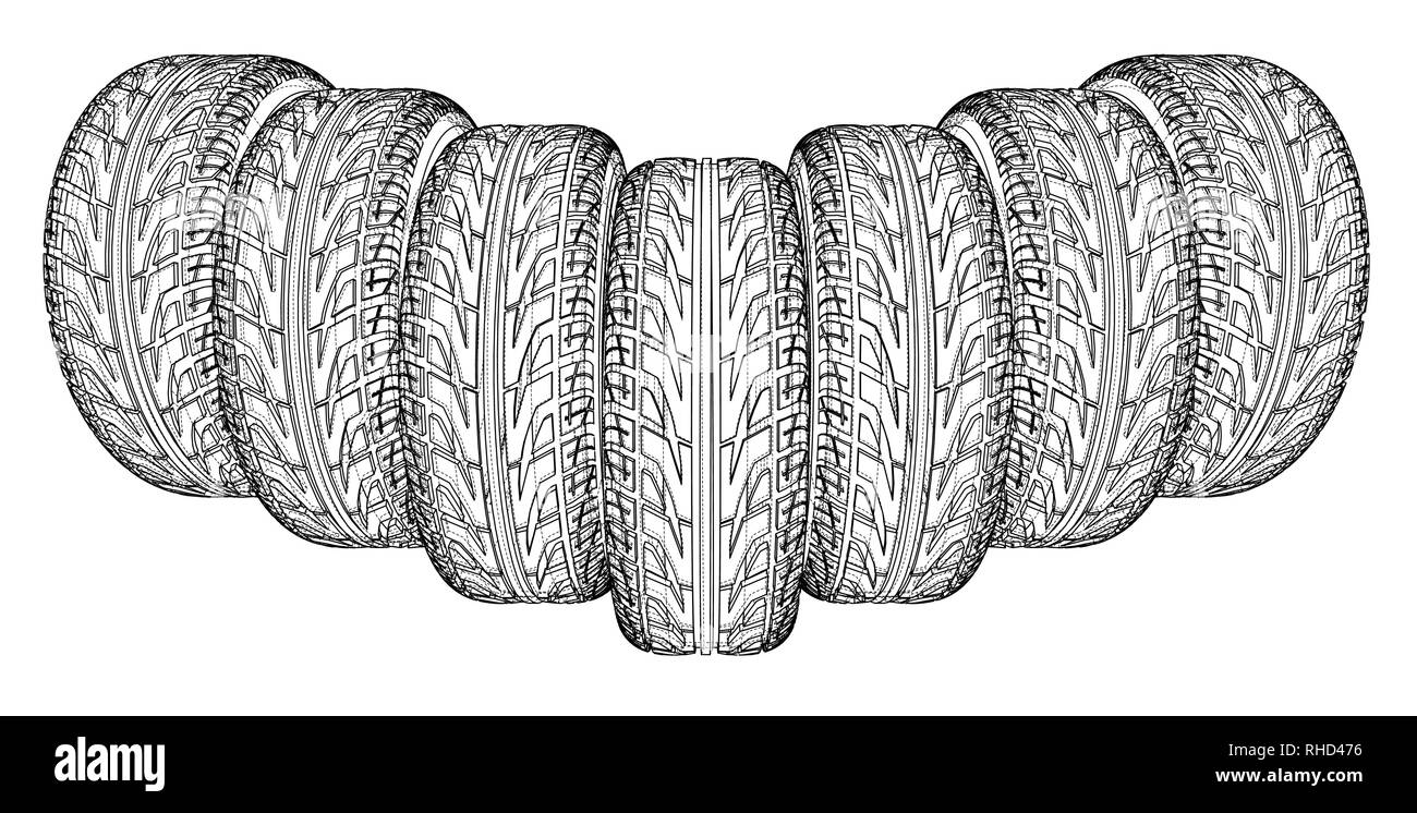 Car tires concept. Vector rendering of 3d Stock Vector Image & Art - Alamy