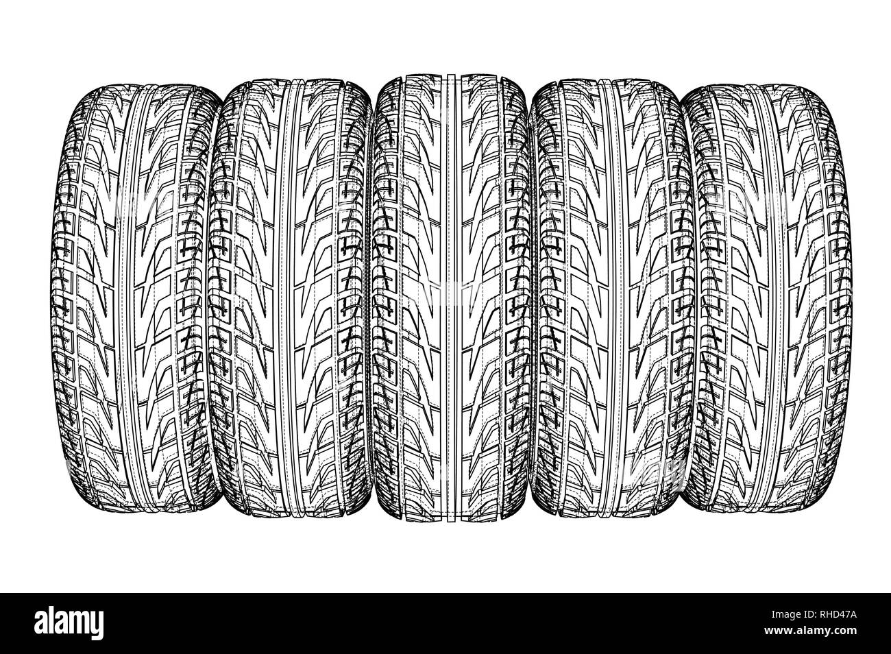 Car tires concept. Vector rendering of 3d Stock Vector Image & Art - Alamy