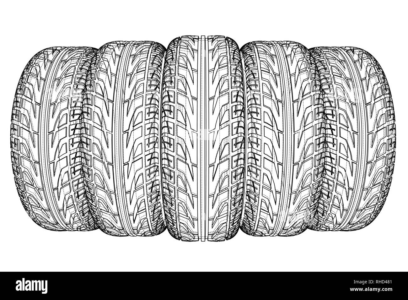 Car tires concept. Vector rendering of 3d Stock Vector Image & Art - Alamy
