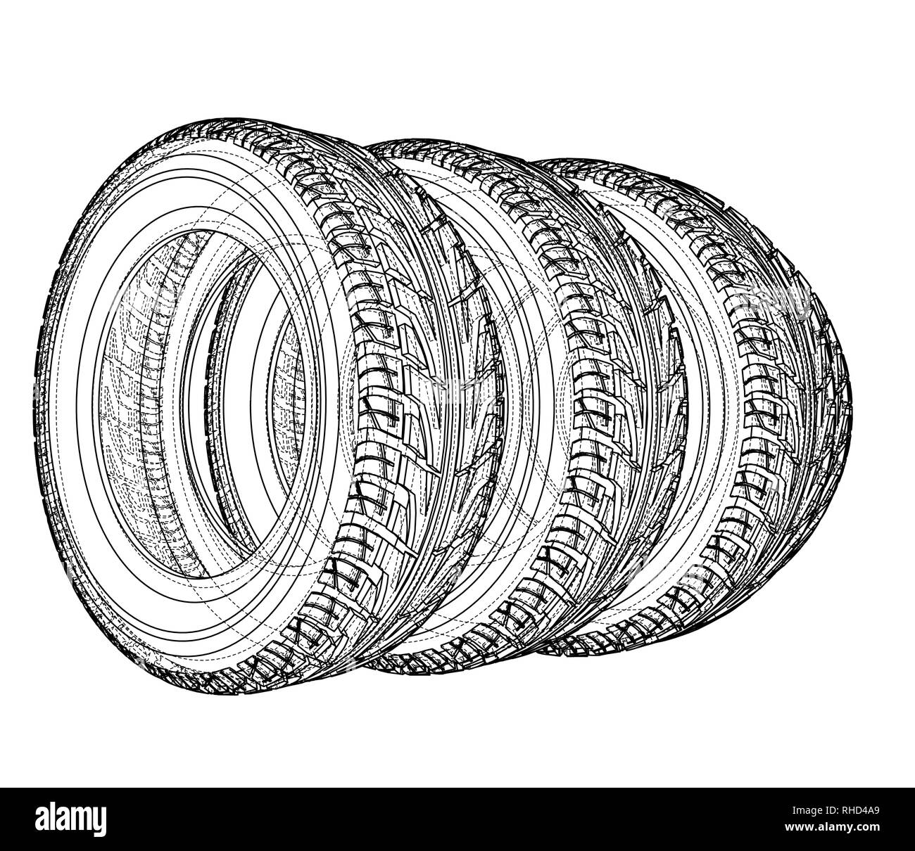 Car tires concept. Vector rendering of 3d Stock Vector Image & Art - Alamy