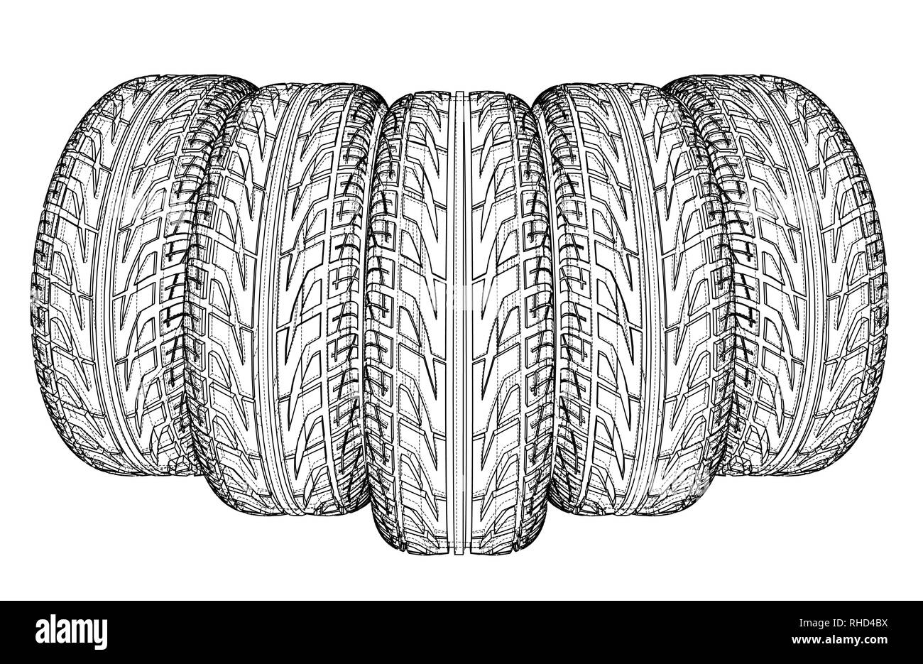 Car tires concept. Vector rendering of 3d Stock Vector Image & Art - Alamy