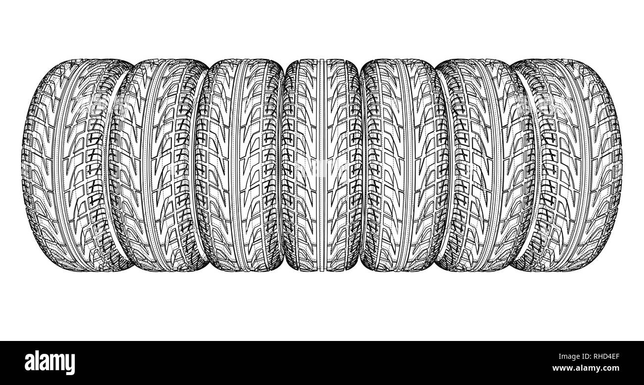 Car tires concept. Vector rendering of 3d Stock Vector Image & Art - Alamy