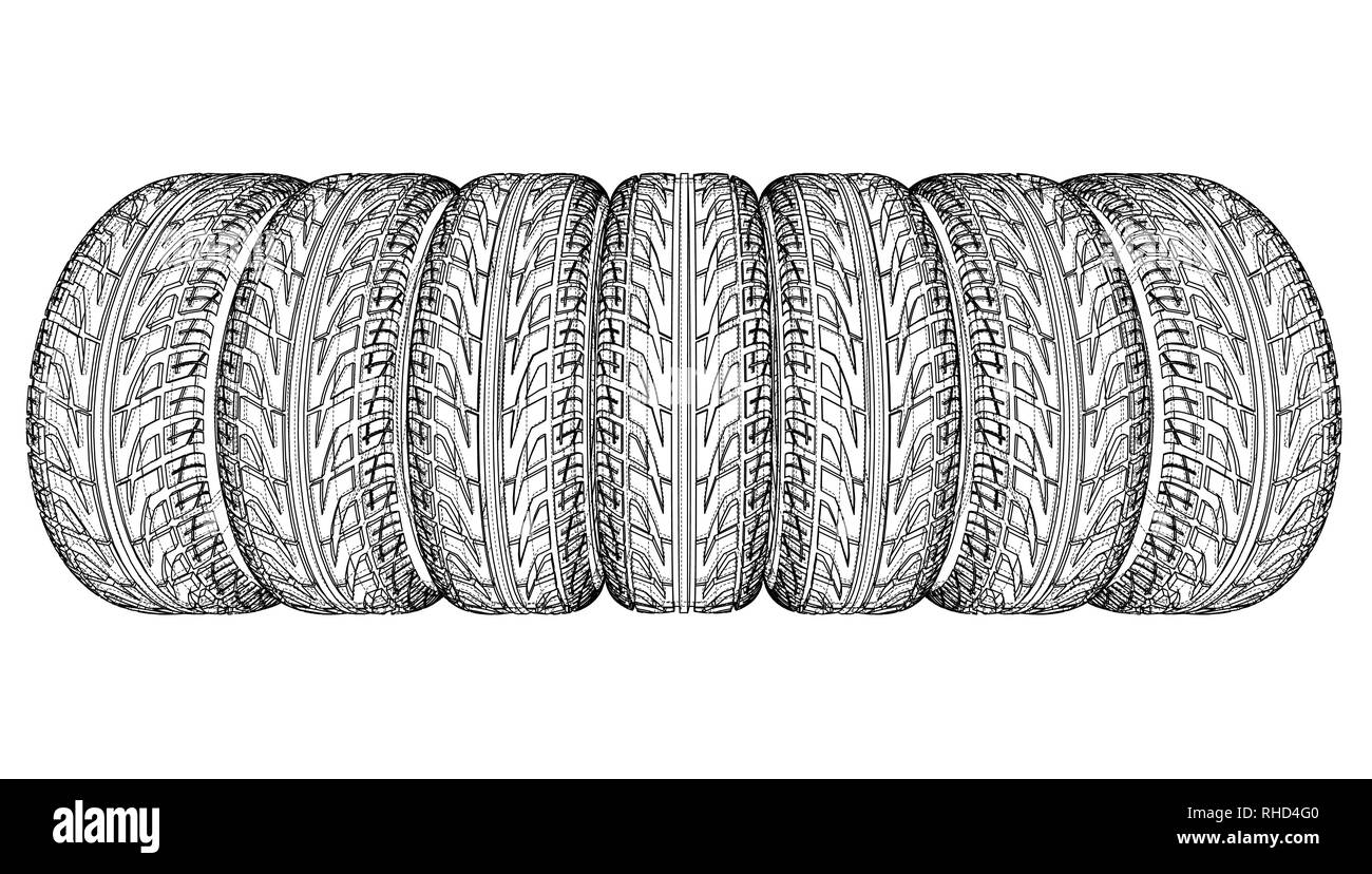 Car tires concept. Vector rendering of 3d Stock Vector Image & Art - Alamy