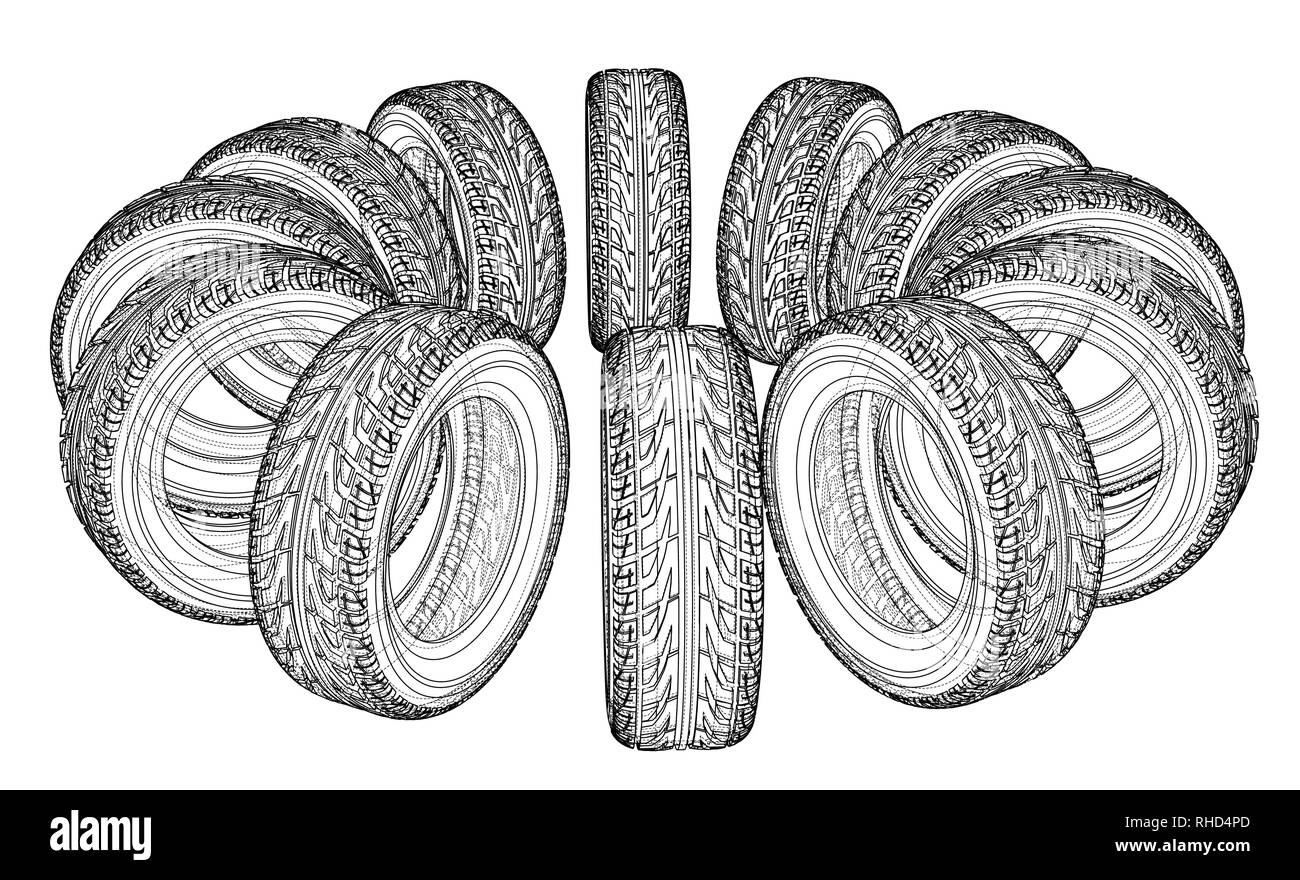 Car tires concept. Vector rendering of 3d Stock Vector Image & Art - Alamy