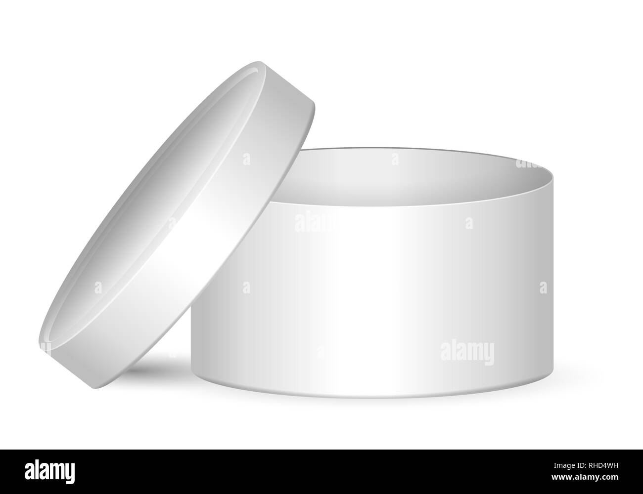 Round paper box on a white background. Vector illustration Stock Photo ...