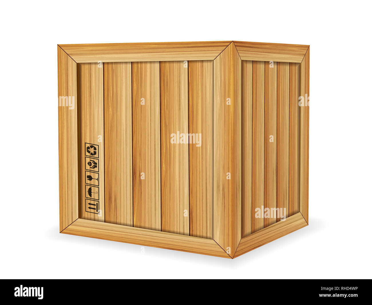 Wooden box on a white background. Vector illustration Stock Photo - Alamy