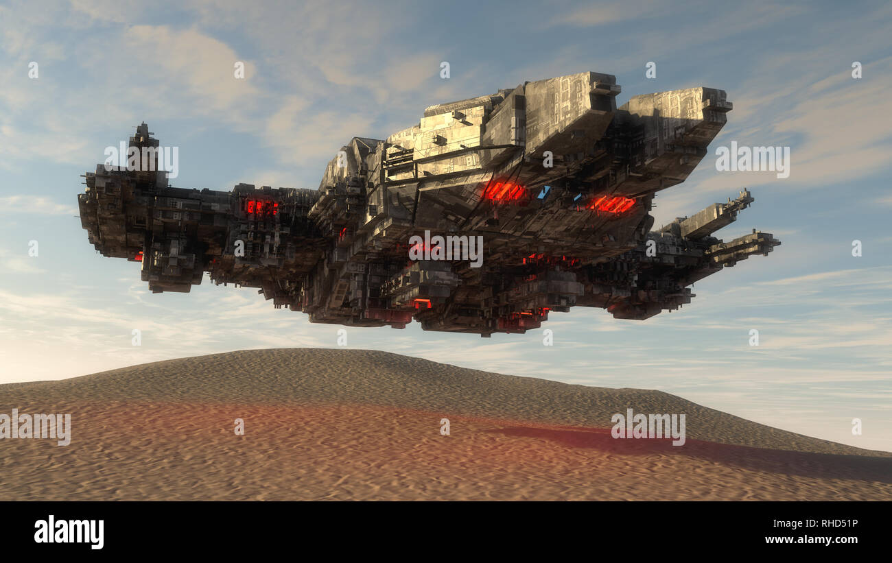 3d render. Futuristic spaceship concept Stock Photo - Alamy
