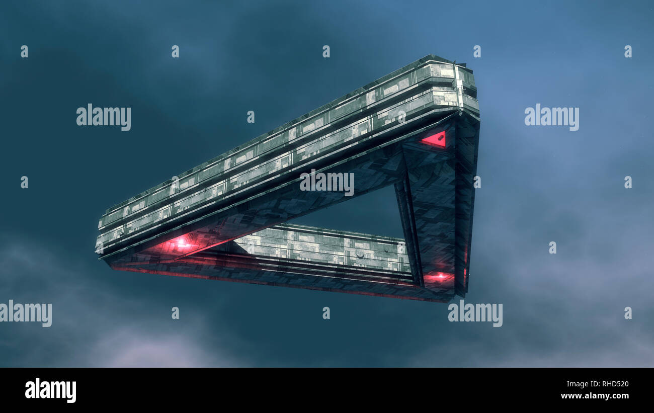 3d render. Futuristic spaceship concept Stock Photo - Alamy