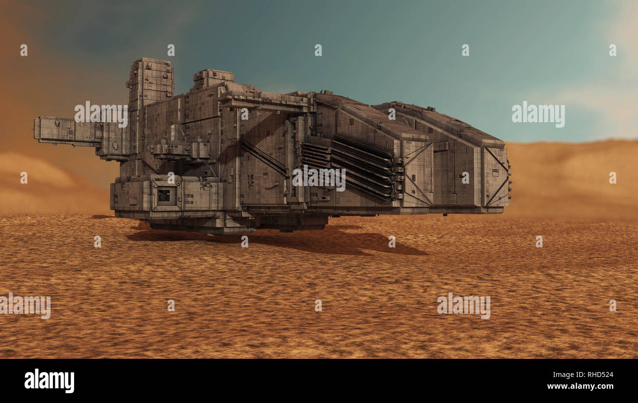 3d render. Futuristic spaceship concept Stock Photo - Alamy