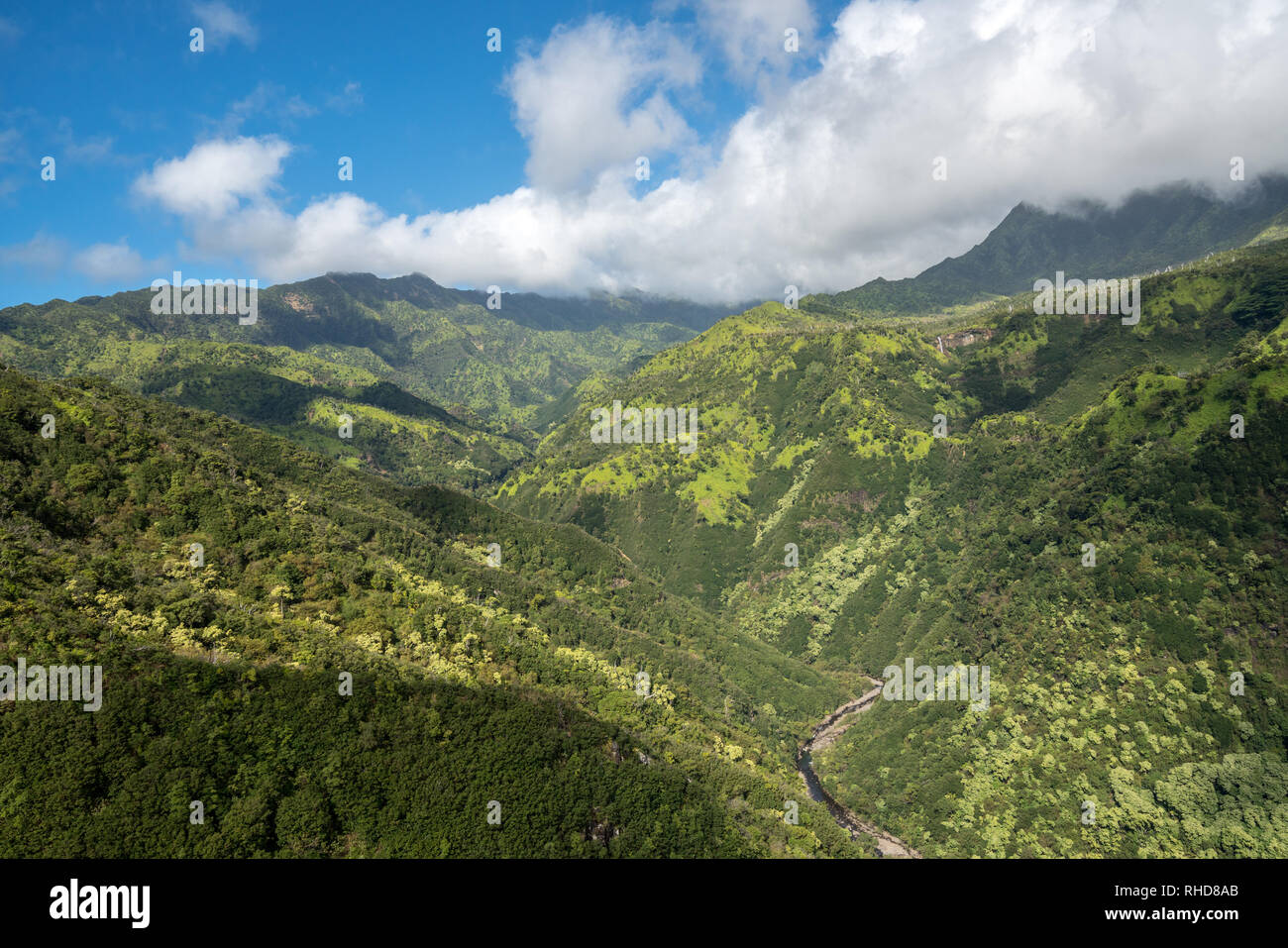 Garden Island of Kauai from helicopter tour Stock Photo - Alamy