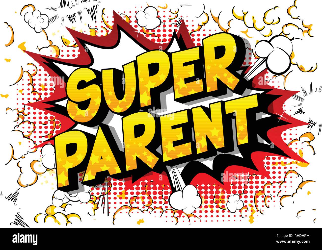 Super Parent - Vector illustrated comic book style phrase on abstract ...