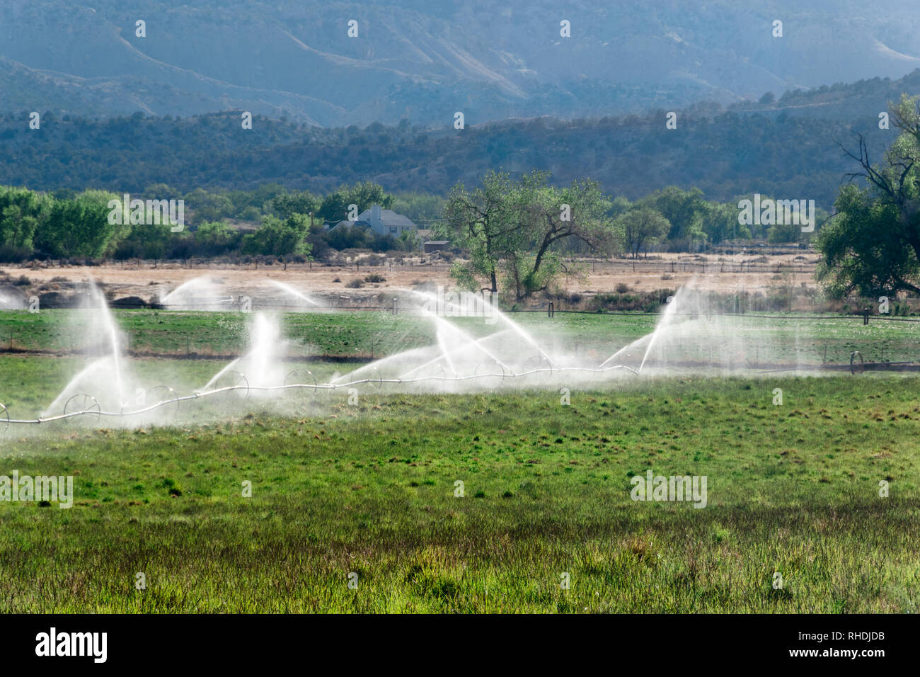 Irrigation system on farm field in southwest, USA Stock Photo - Alamy