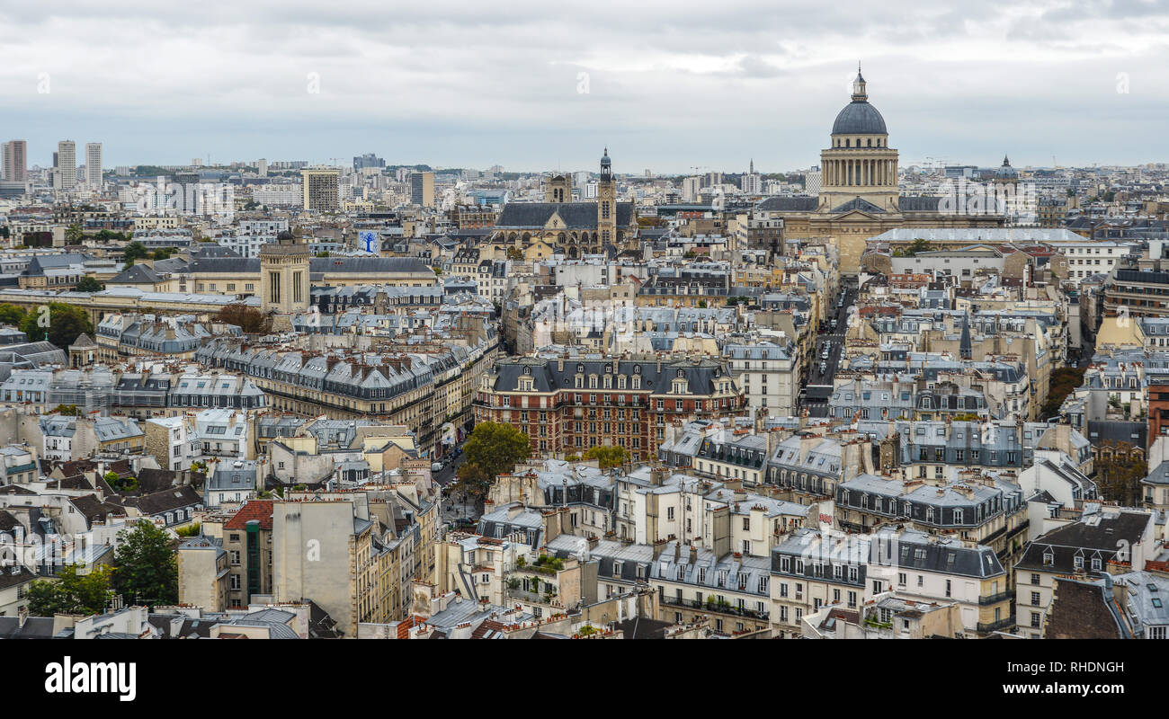 Aerial view of Paris with its typical buildings. Paris is a global ...